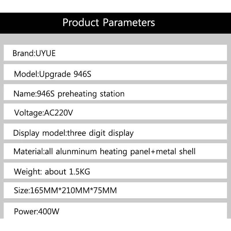 UYUE 946S станция предварительного нагрева 400W lcd Цифровая Платформа термостата нагревательная ...