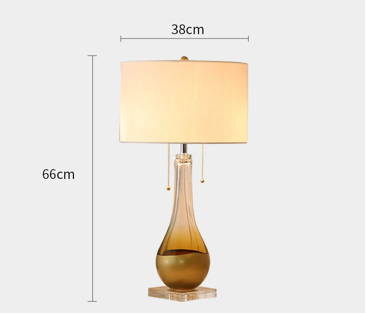 Metal And Glass Combined Drop Shape Table Lamp For Bedroom Wedding ...