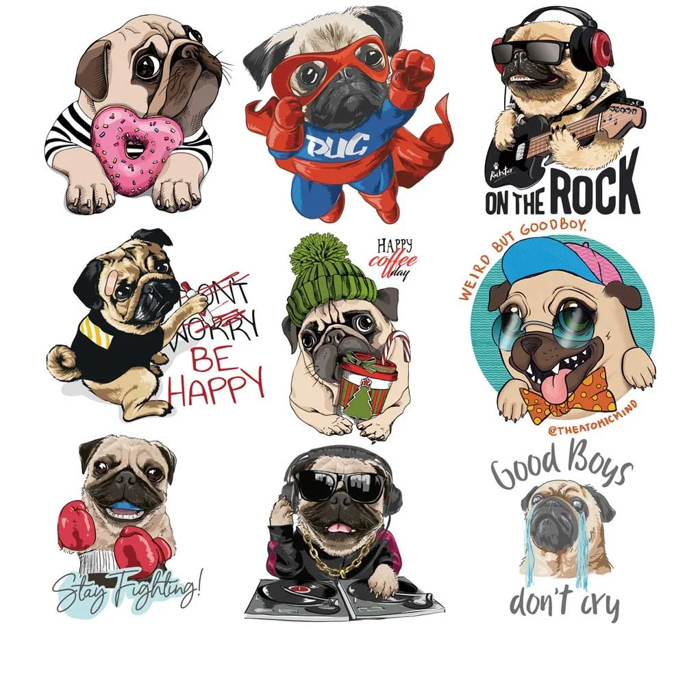 Dog Heat Transfer | Baby Patches | Stickers - Set Cute Cartoon Heat ...