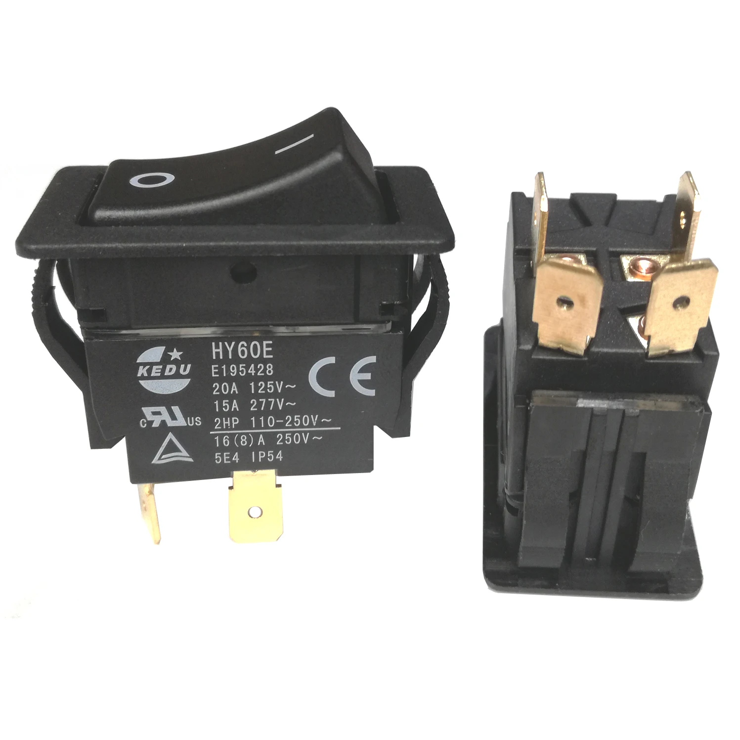 KEDU HY60E 4Pin DPST 125V 250V Double-Pole Single-Throw Electric Rocker ...