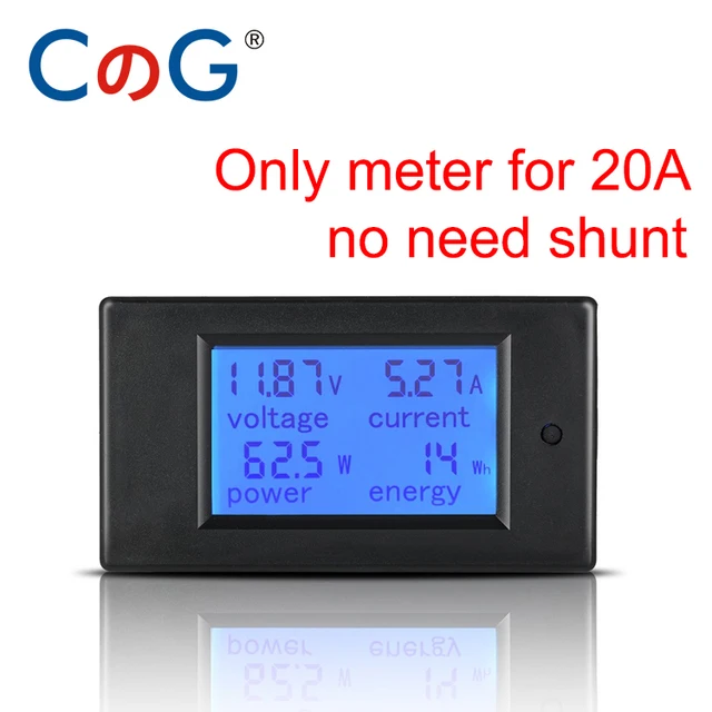 20A/50A/100A Digital Meter DC 6.5-100V Voltmeter Ammeter LCD 4 in 1 DC ...