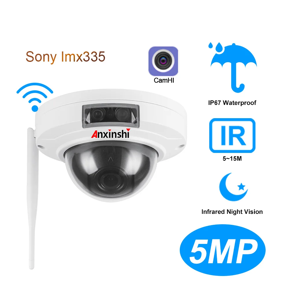 5MP Wifi Camera Wireless Security CCTV Camera P2P CamHi Outdoor ...