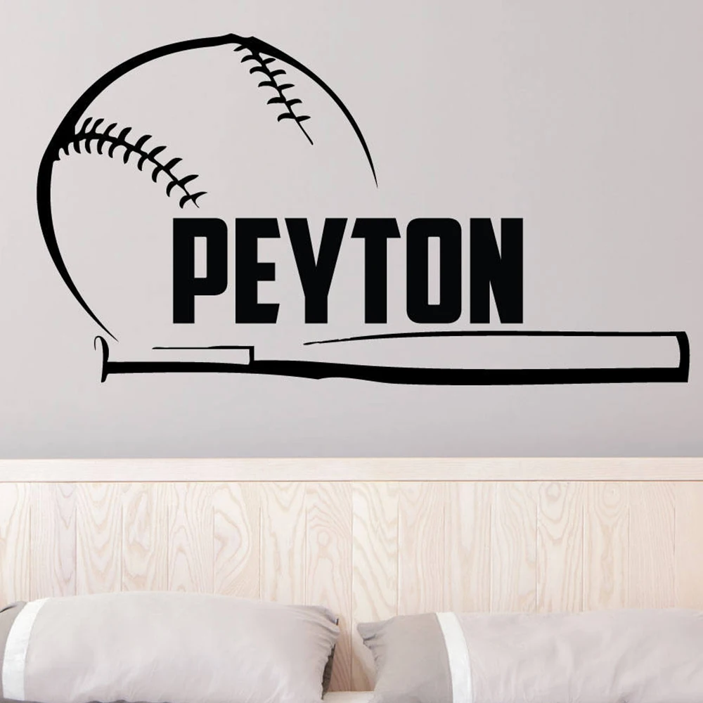 Carved Baseball Wall Sticker Self Adhesive Vinyl Waterproof Wall Art ...