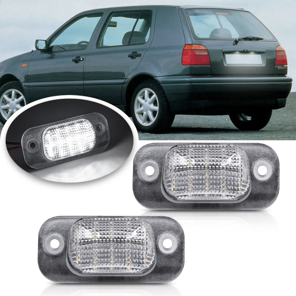 2PCS-LED-License-Number-Plate-Light-For-VW-Golf-MK3-1991-Polo-III ...