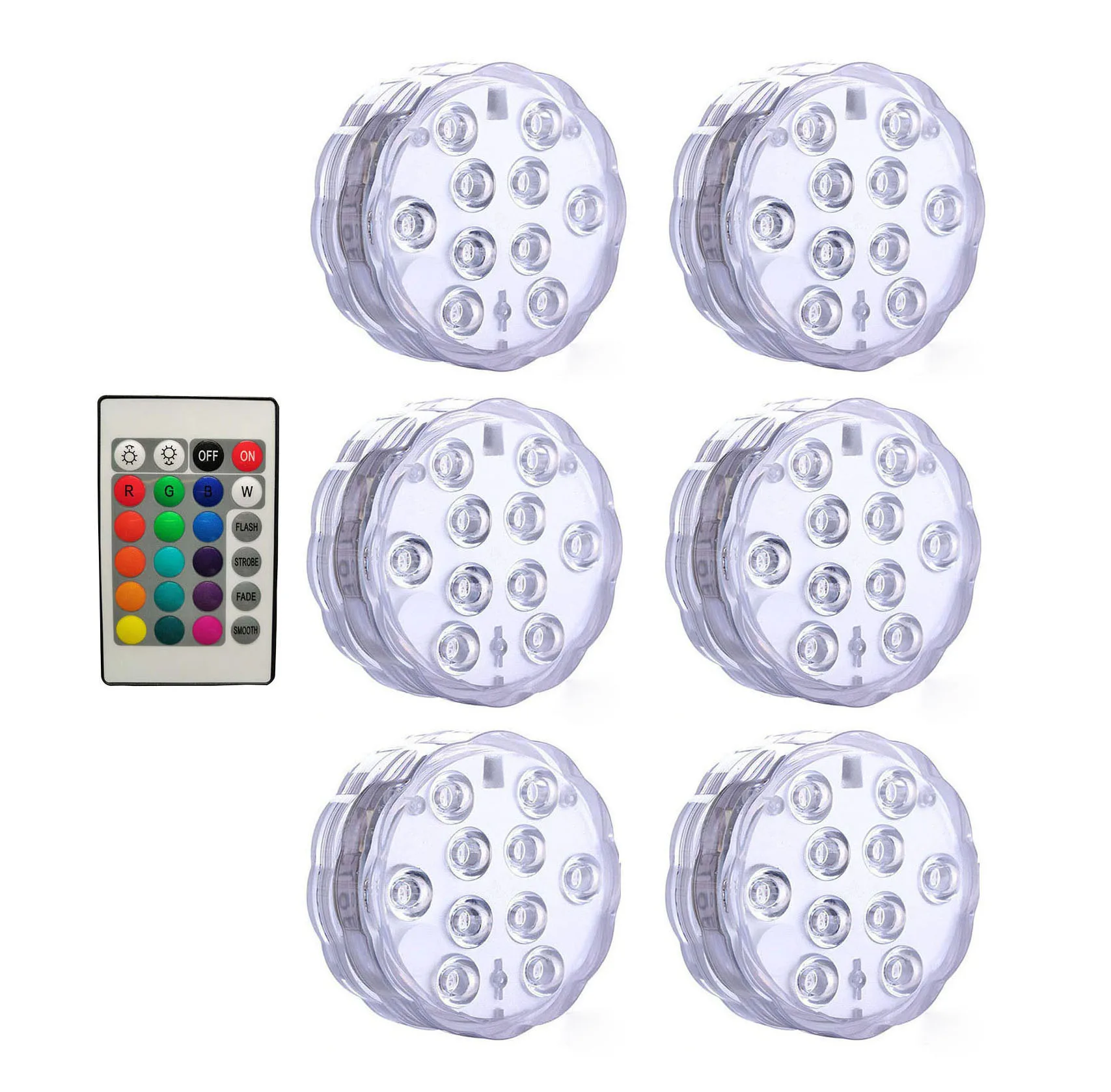 Multicolor Submersible Led Light with Remote Control IP67 Waterproof ...