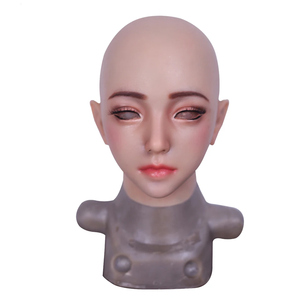 Realistic Silicone Full Head Masks Face Female Masquerade Halloween ...