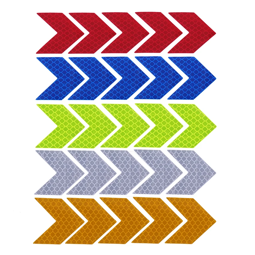 10PCS/Set Car Reflective Arrow Sign Tape Warning Safety Sticker For Car ...