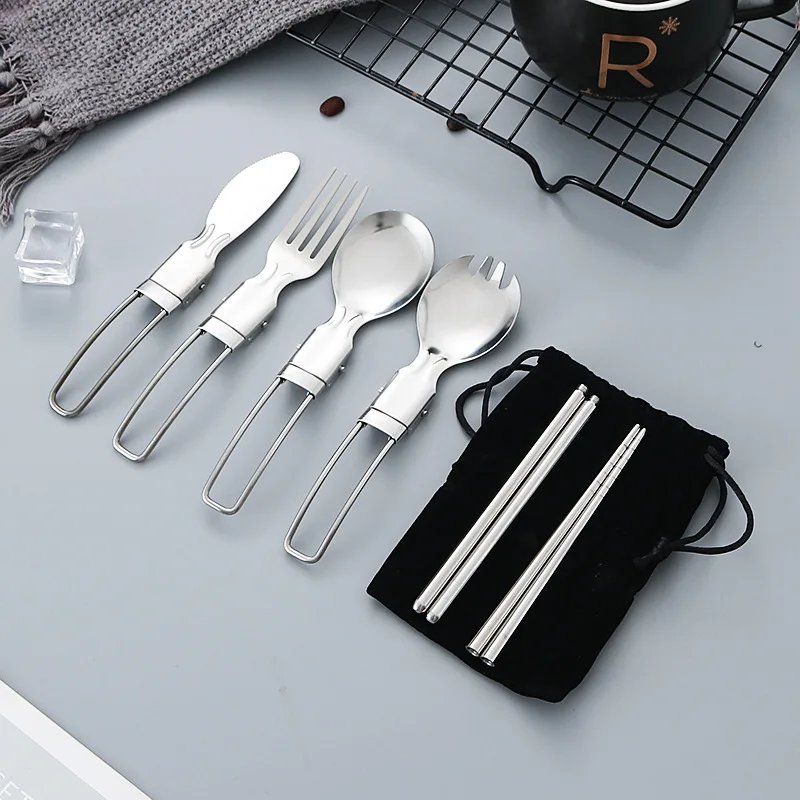 Stainless-Steel-Folded-Fork-Spoon-Knife-Portable-Folding-Spoon-Fork ...