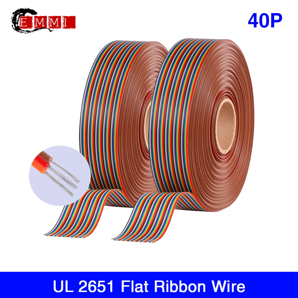 Rainbow Color 1.27mm 40pin Ul2651 7/0.127mm 28awg Electric - AliExpress