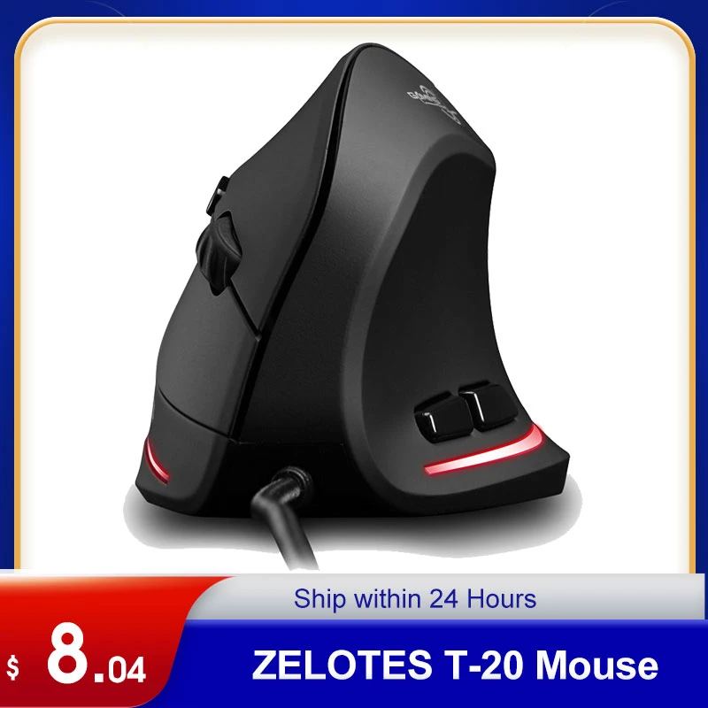 Zelotes T-20 Mouse Wired Vertical Mouse Ergonomic Rechargeable 3200dpi ...