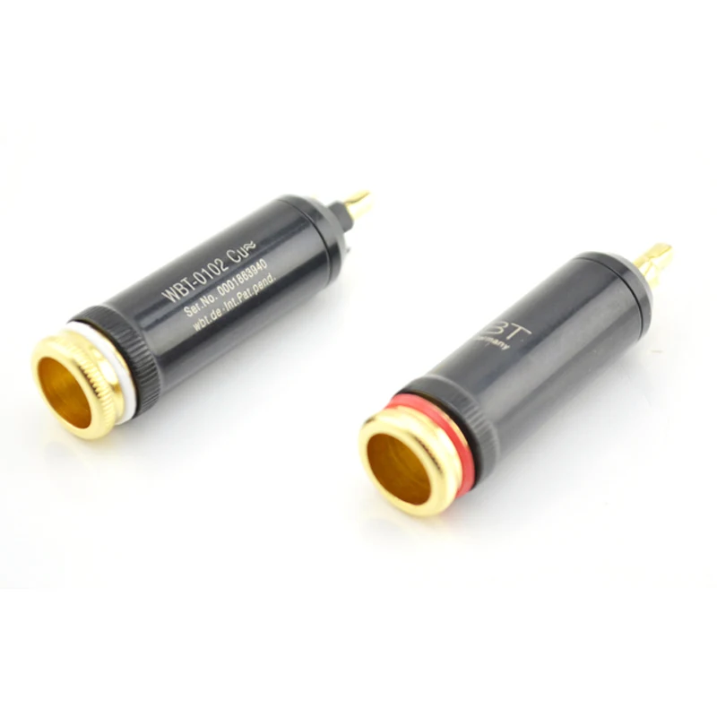 4 pçs WBT 0102Cu banhado a ouro rca plug 99.998% cobre puro rca plug ...
