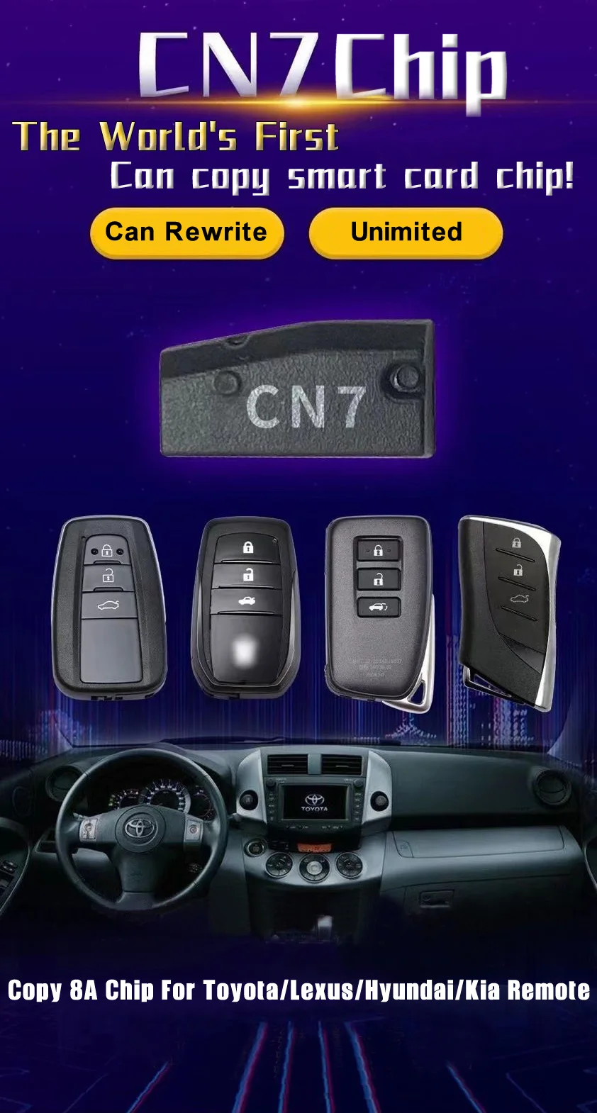 CN7 Copy 8A Chip Can Works with CN900 CN900mini TANGO for Toyota Lexus ...