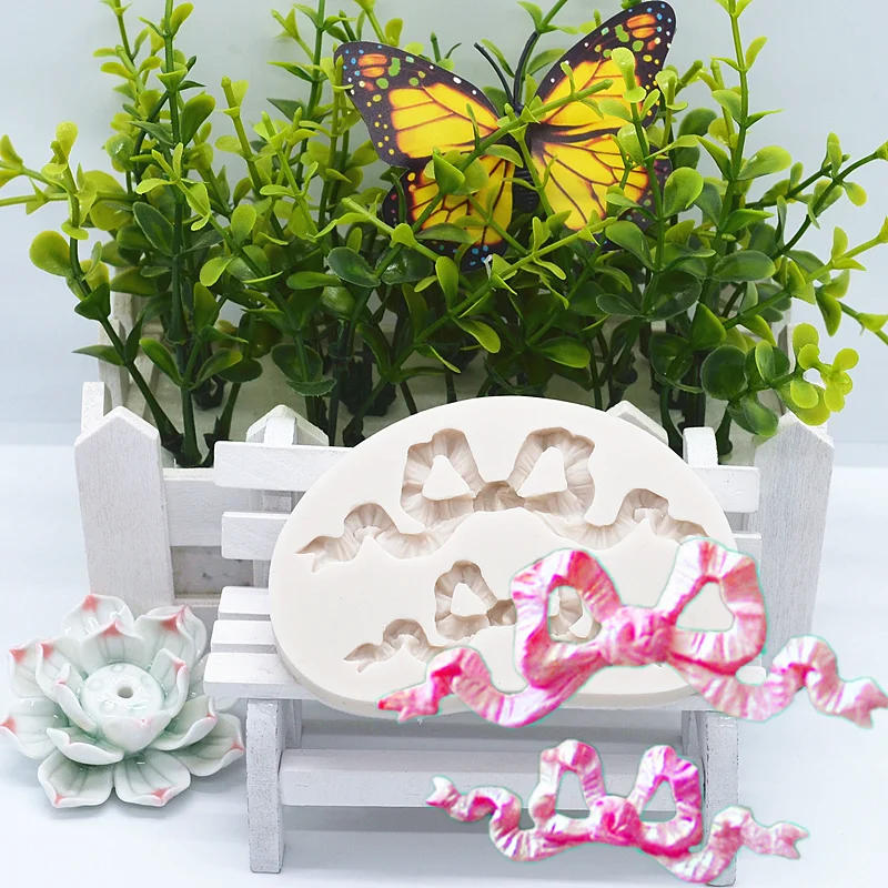 Ribbon Bow Silicone Mold Resin DIY Cake Pastry Fondant Moulds Kitchen ...