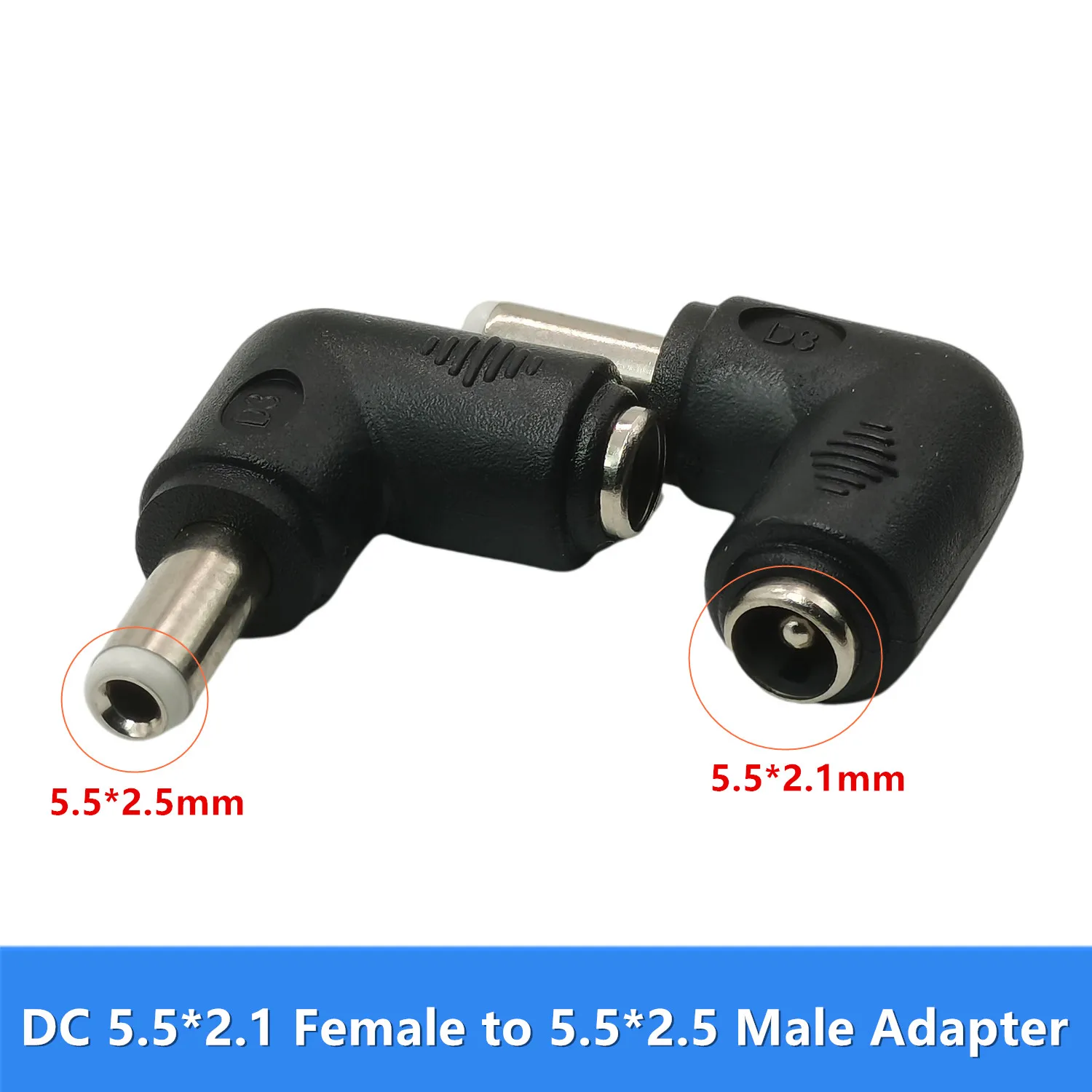 JACK 5,5x2,1mm hembra a DC 5,5x2,5mm adaptador macho, 5,5x2,1mm a 5.5X 2,5mm convertidor 5521 a ...