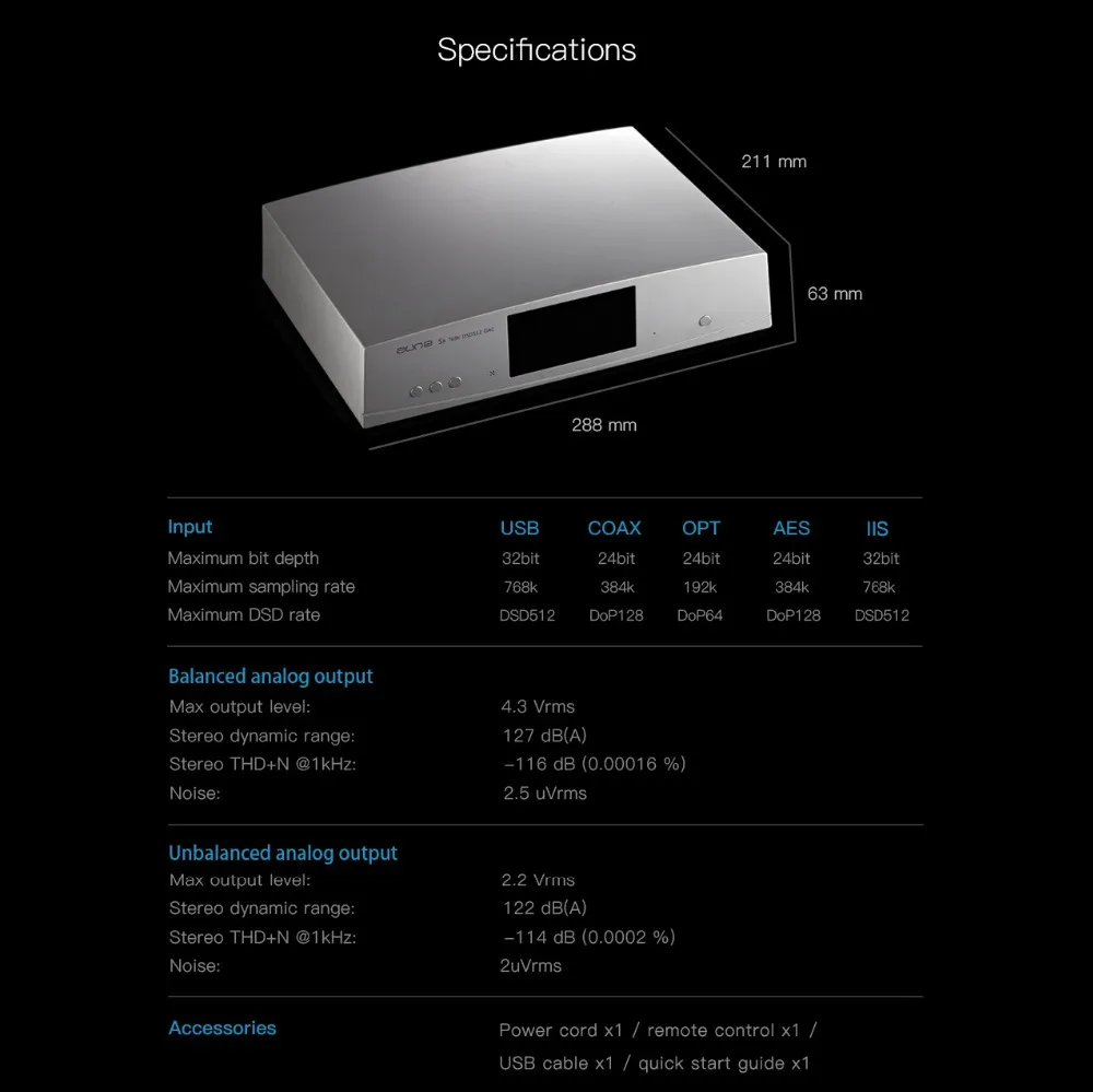 AUNE S8 USB DAC decoder