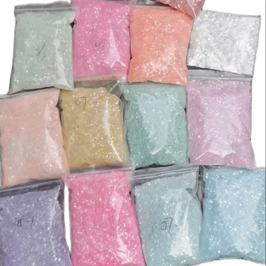50g 홀로그램 믹스 청키 글리터 혼합 크기 컬러풀 스노우 플래시 네일 아트 글리터 Falkes And Powder Mixed 홀로 네일 글리터 네일 글리터