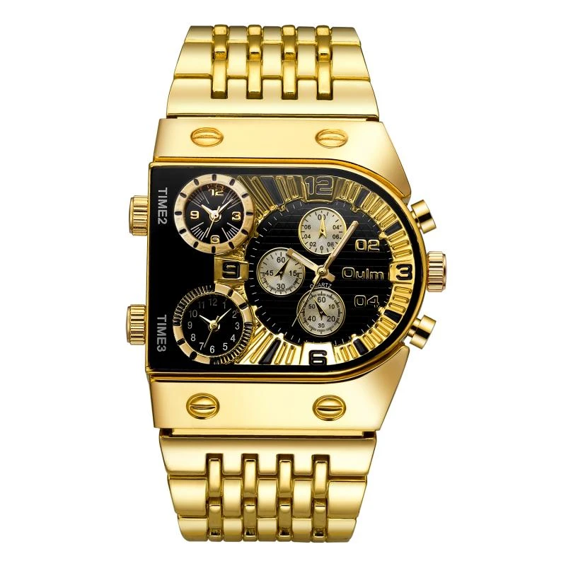 New Sport Gold Steel Watches Men Super Big Large Dial Male Quartz Clock ...