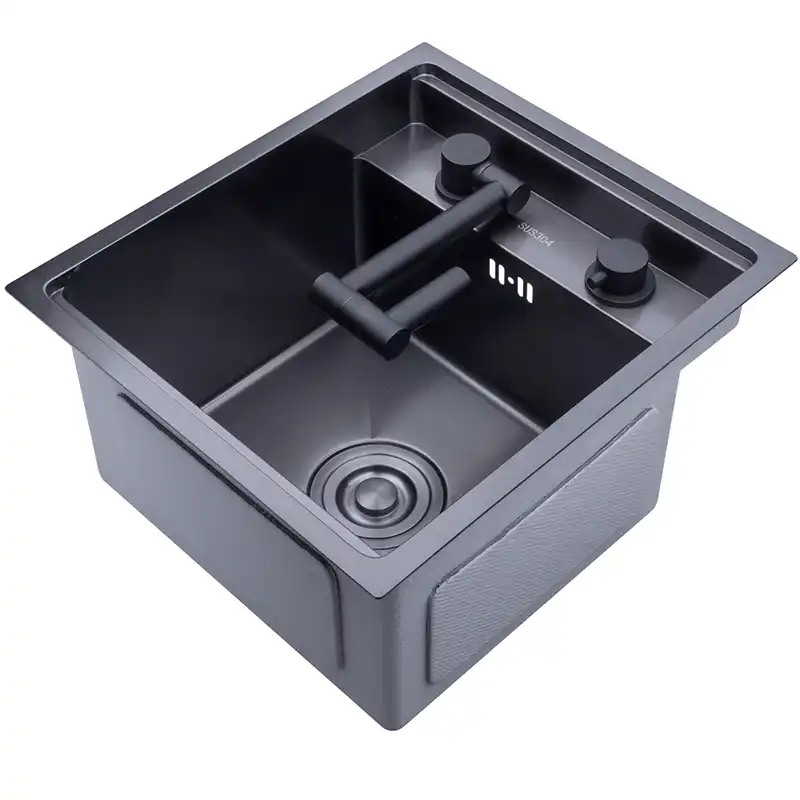 black Hidden Kitchen sink Single bowl Bar Small Size sink Stainless ...