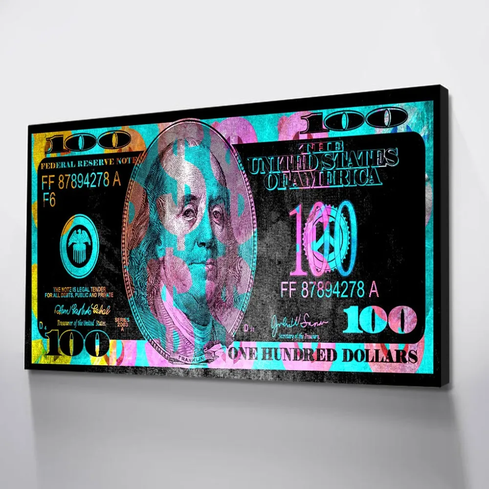 Pósteres de arte de pared, cuadro de dólar, decoración para sala de ...