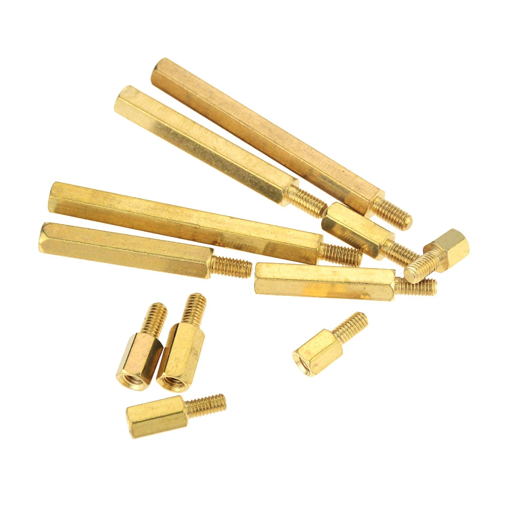 10PCS M3*4 60+6mm Hex Brass Pillars Standoff Circuit Spacer PCB Board ...