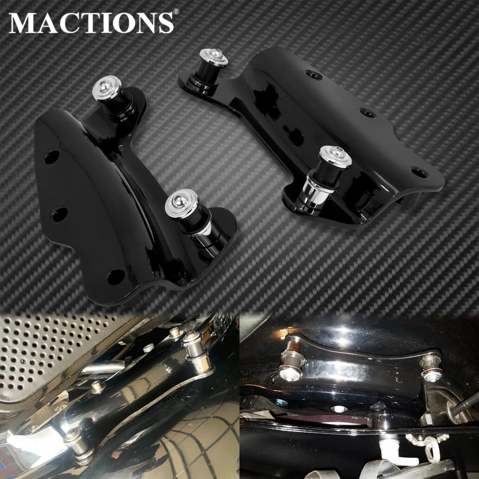 Motorcycle-4-Point-Docking-Hardware-Kit-Black-For-Harley-Touring-Road ...