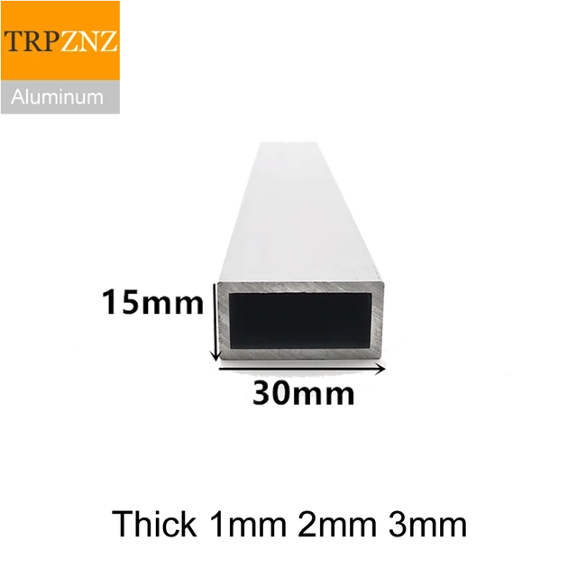 15X30 Mm, Vastag 1 Mm/2 Mm/3 Téglalap Alakú Alumíniumcső Profil, 6063 ...
