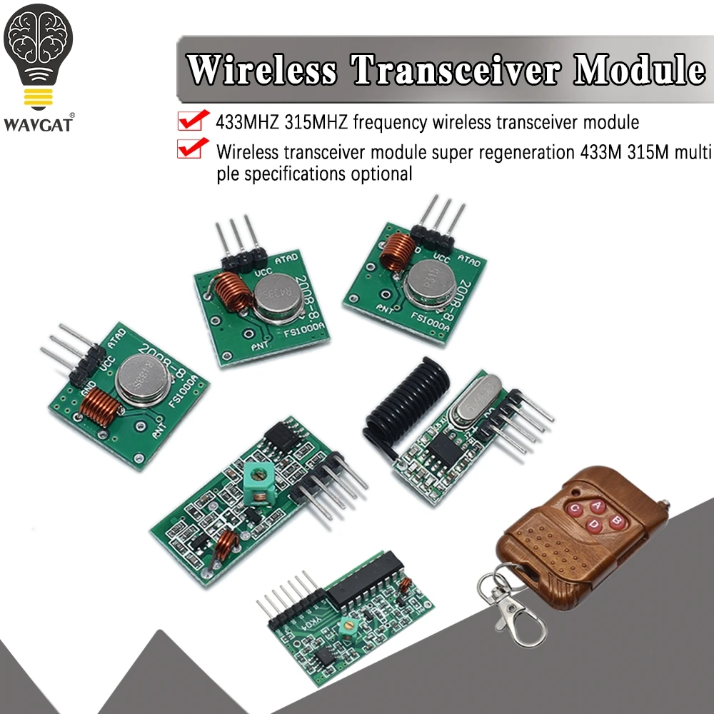 315mhz / 433mhz Rf Wireless Transmitter Module And Receiver Kit 5v Dc ...