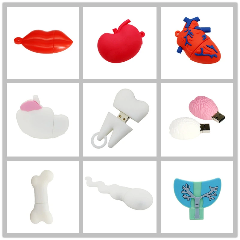 Cartoon Brain USB Flash Drive Human Organs Shape Pen Drive 64GB Memory ...