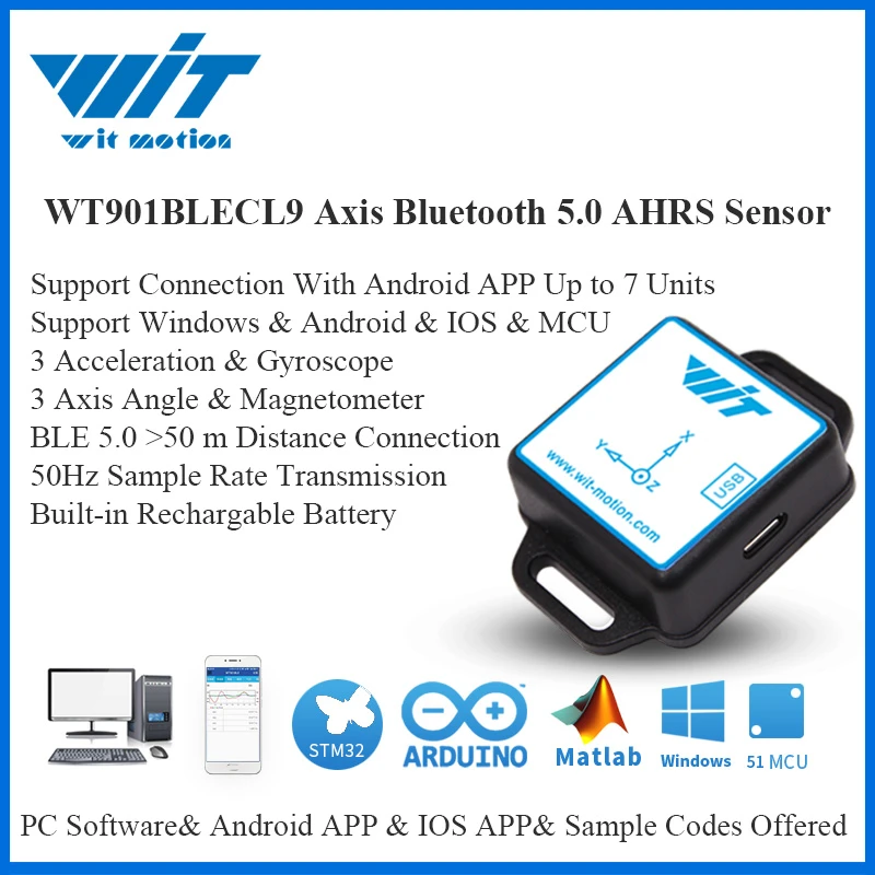 Witmotion Bluetooth Ble 5.0 Low-consumption 50m Wt901blecl 9 Axis ...