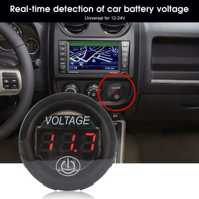 Universal LED DC Digital Voltmeter Voltage Meter Car Battery Gauge 12 ...