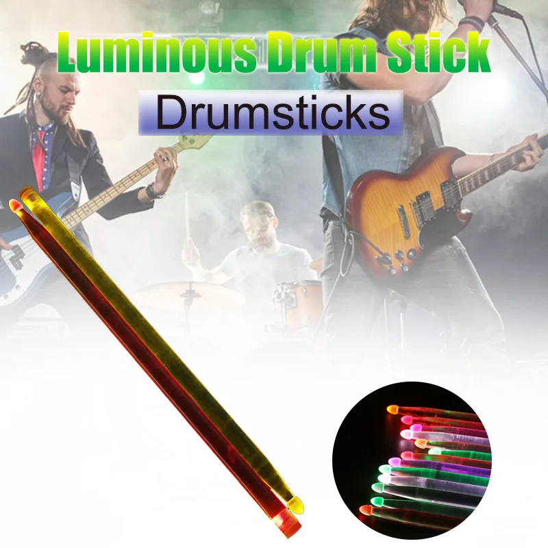 Luminous Drum Stick Light up Flash Drumsticks for Party Stage ...