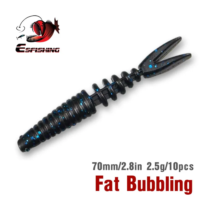 KESFISHING Fishing Lures Soft Worm 7cm 2.5g Fat Bubbling Carp Fishing ...