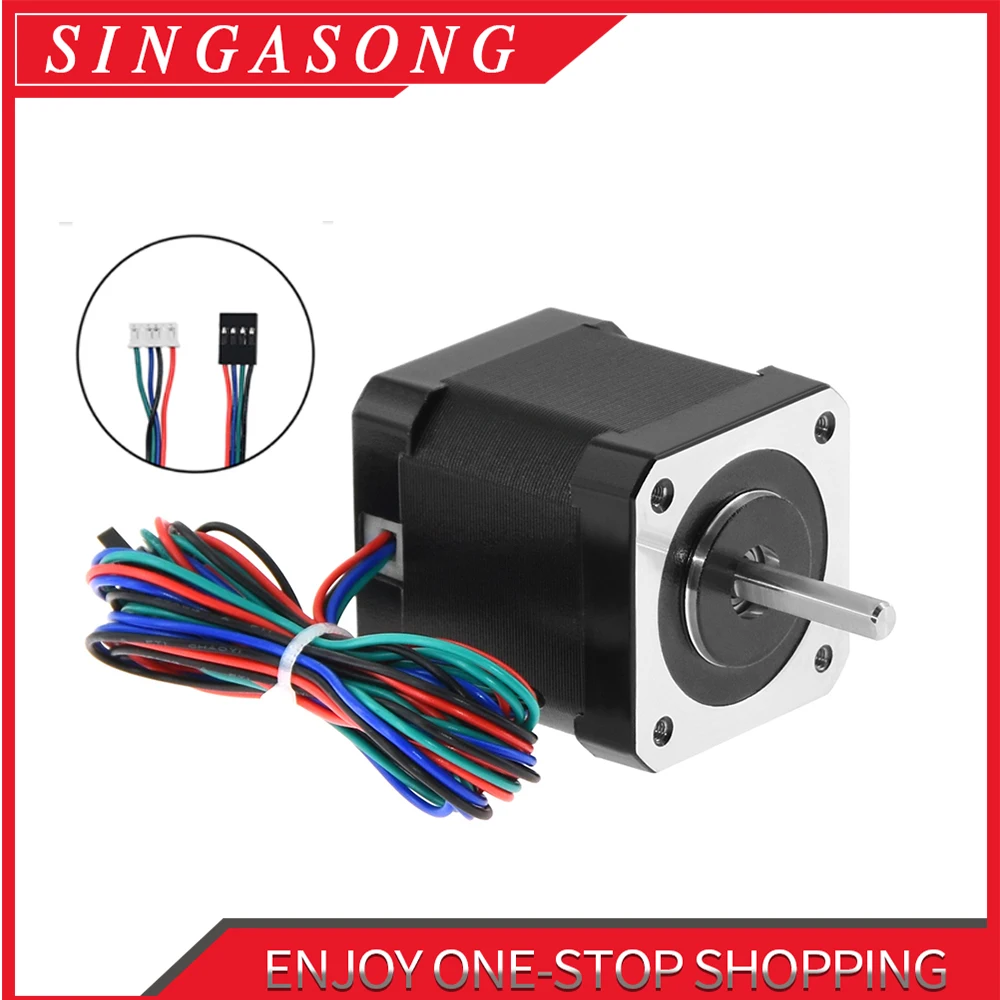 Nema 17 Stepper Motor 48mm Nema17 Motor 42BYGH 2A 4 lead stepper Motor 1m Cable for 3D Printer ...