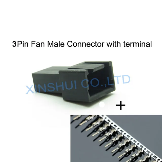 Fekete Molex 2540 3 Tűs 3Pin Ventilátor Hím Pwm Power Héj Csatlakozó ...