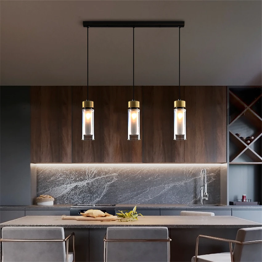 Подвесные светильники в скандинавском стиле с двойной стеклянной ...