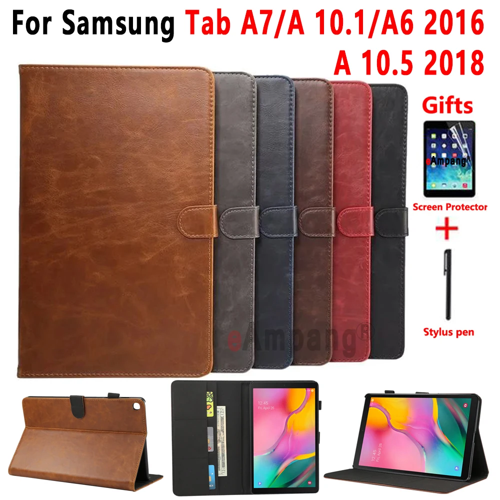 Funda de cuero de alta calidad para Samsung Galaxy Tab A, 10,1, 2019, A7, 2020, 10,4, A6, 2016 ...