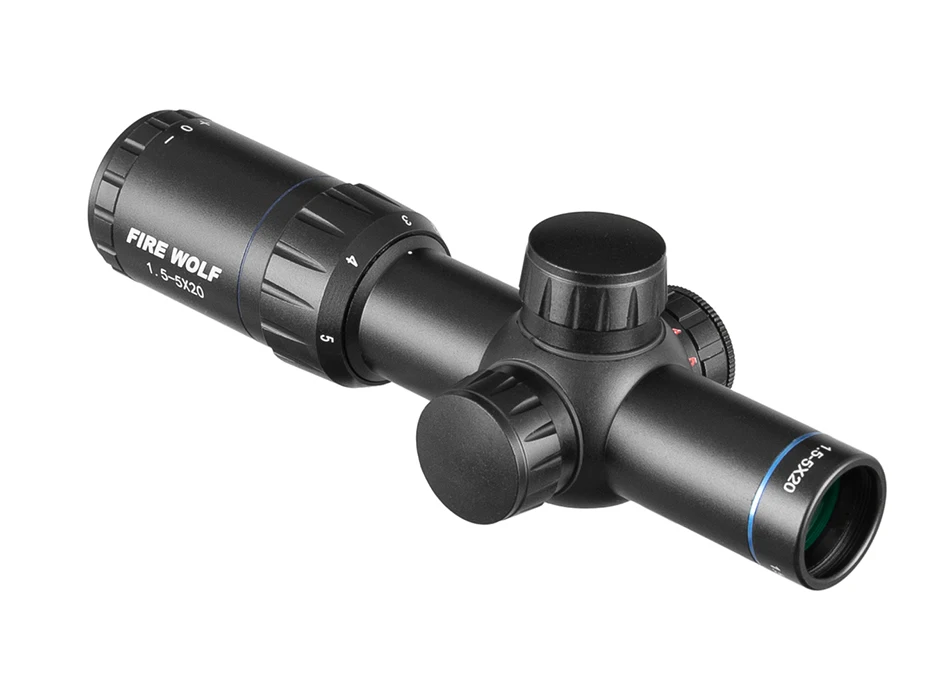Fire Wolf HD 1.5-5X20 Riflescope Green Red Reticle Sight Dot Scope ...