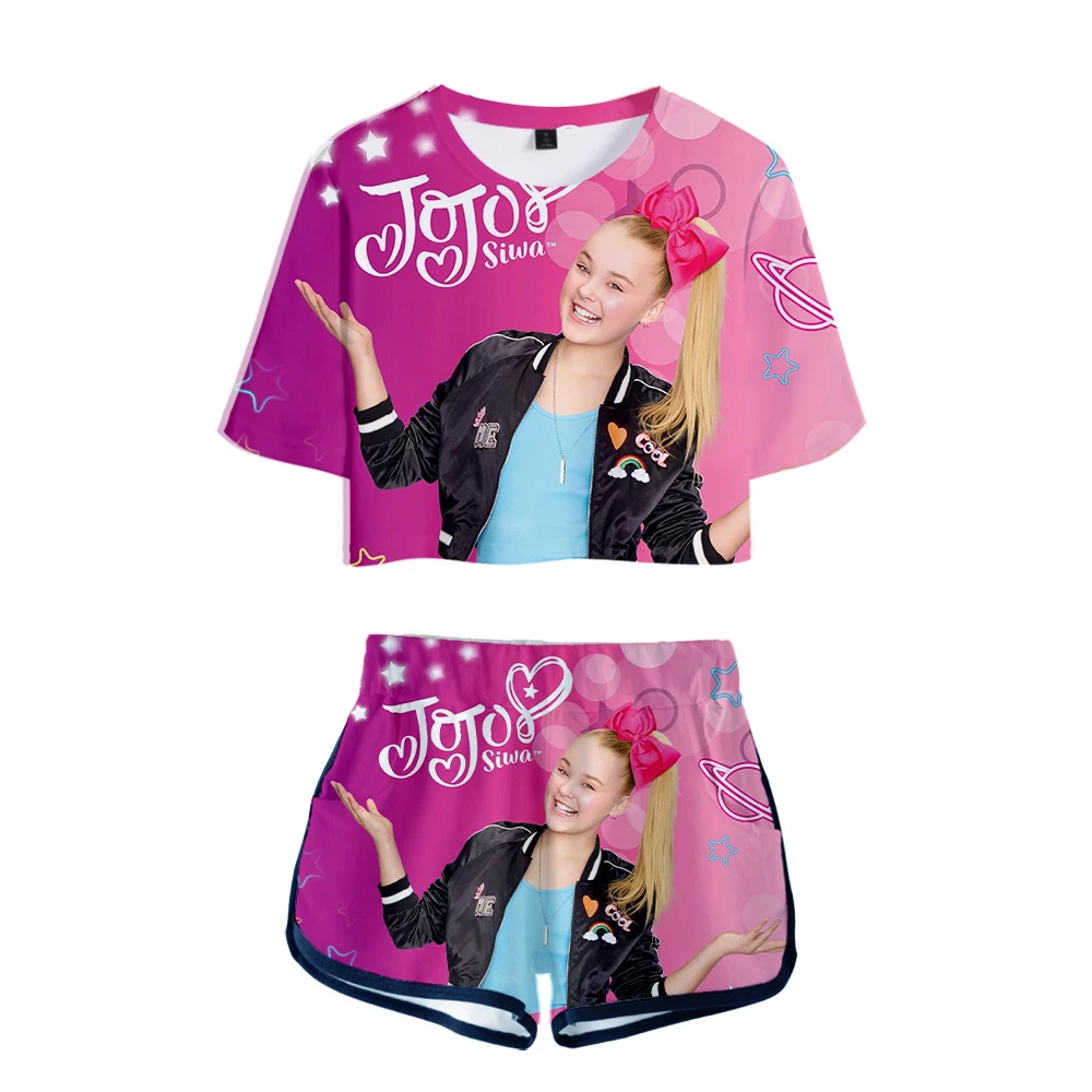 Exposed Navel T Shirt+shorts 3d Print Jojo Siwa Women's/girl's Two ...