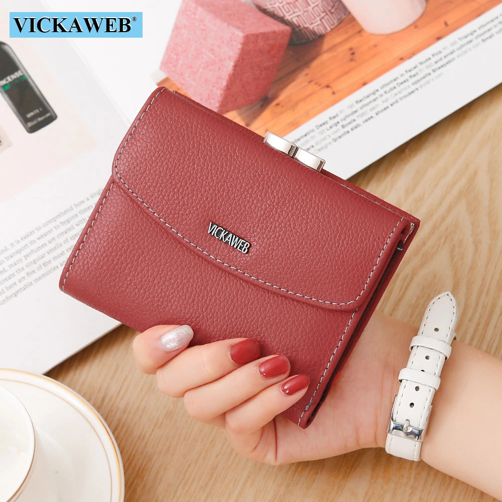 VICKAWEB Women Small Wallet Colorful Genuine Leather Female Purse ...