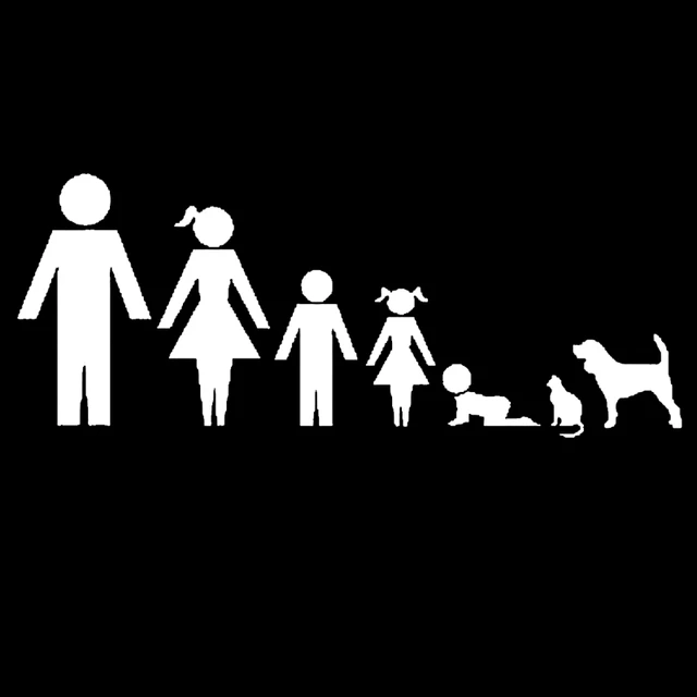 Stick Figure Family Of 4 With Dog