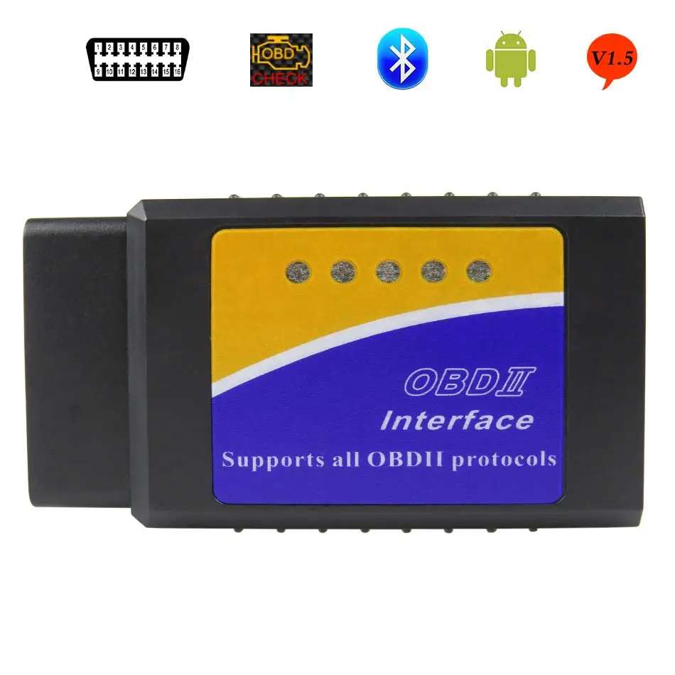 Obd2 Scanner Elm327 Bluetooth V1.5 Obdii Car Diagnostic-tools For Android Elm 327 V 1.5 Obd 2 Ii ...