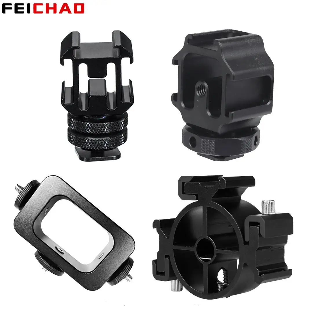 Triple Cold Shoe Mount Plate Bar Microphone Stand Video Light Extend ...