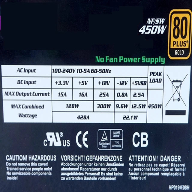 Original PSU For Hiper 80plus Gold Full Module Intelligent Control 0 dB ...