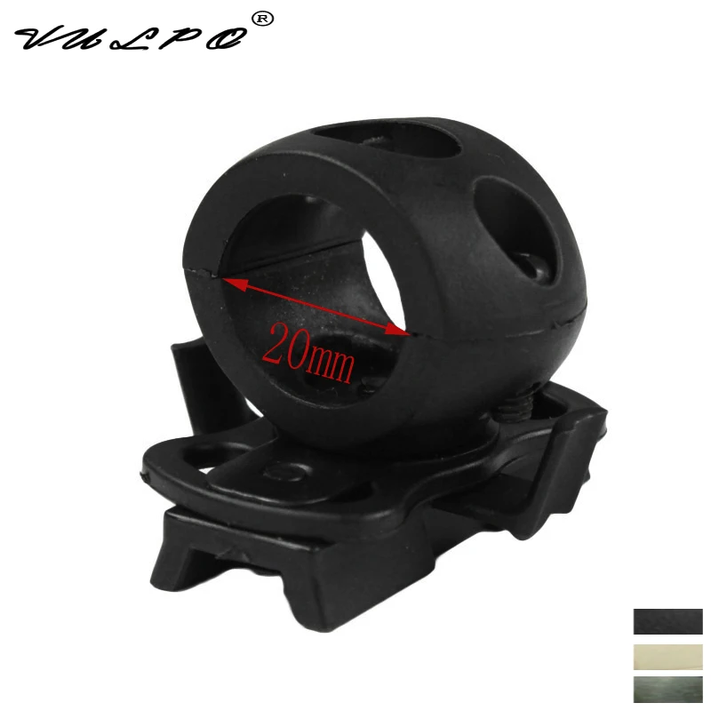 Vulpo Tactical 20 Mm Helmet Clamp Adaptor Flashlight Mount Clip For ...