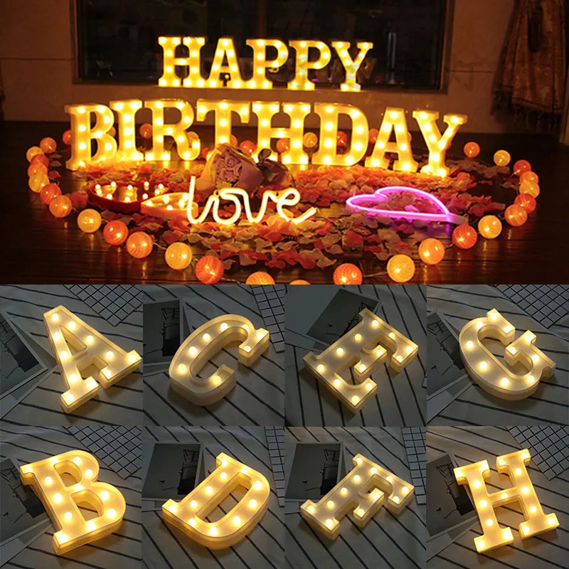 Luces LED con letras del alfabeto, señal de marquesina, lámpara de ...