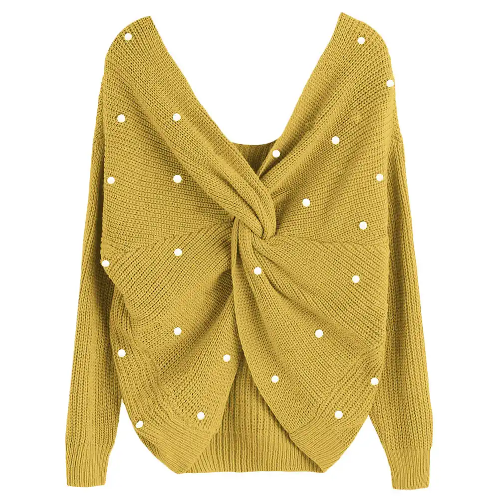 Venta > sueter tejido con perlas > en stock