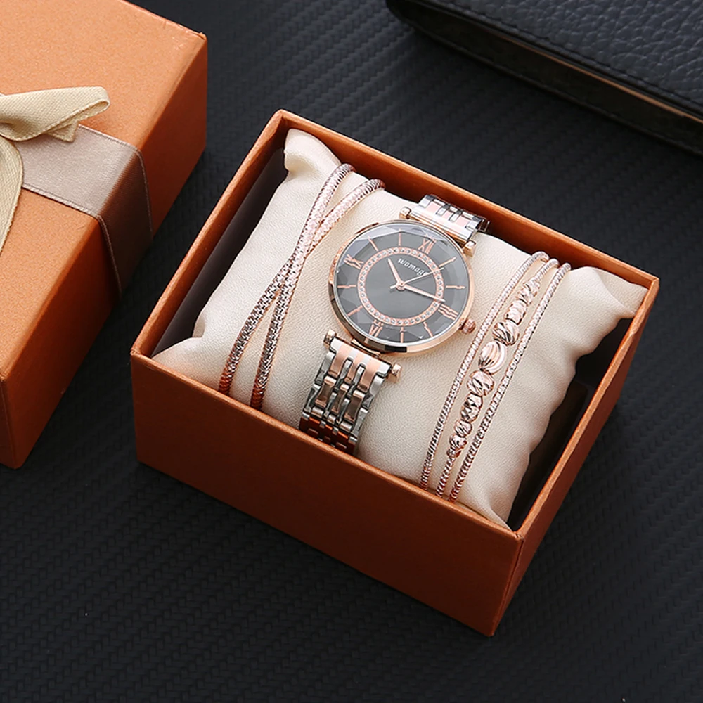 3Pcs Gift set box watches for women fashion design women's bracelet ...