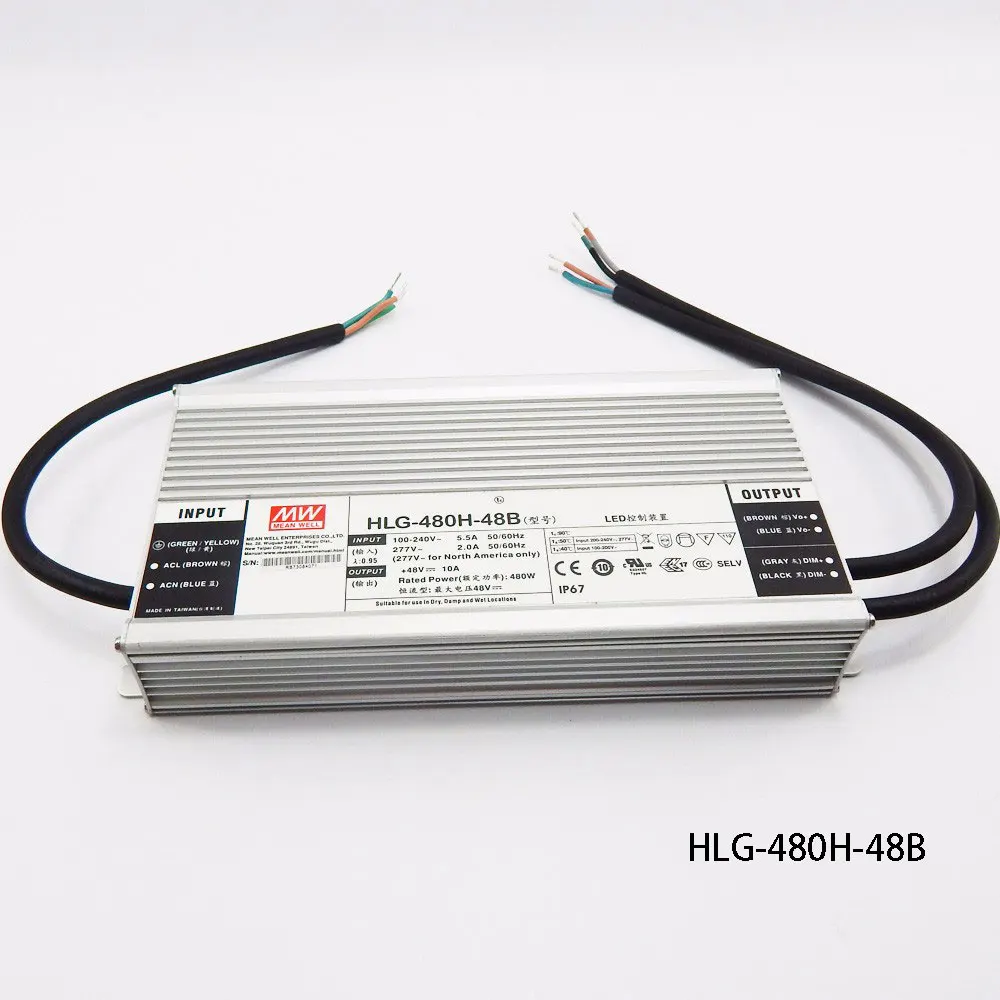 Meanwell Dimmable 185W 240W 320W Драйвер HLG-185H-42B HLG-240H-36B, HLG-320H-42B LPC-60-1400 ...