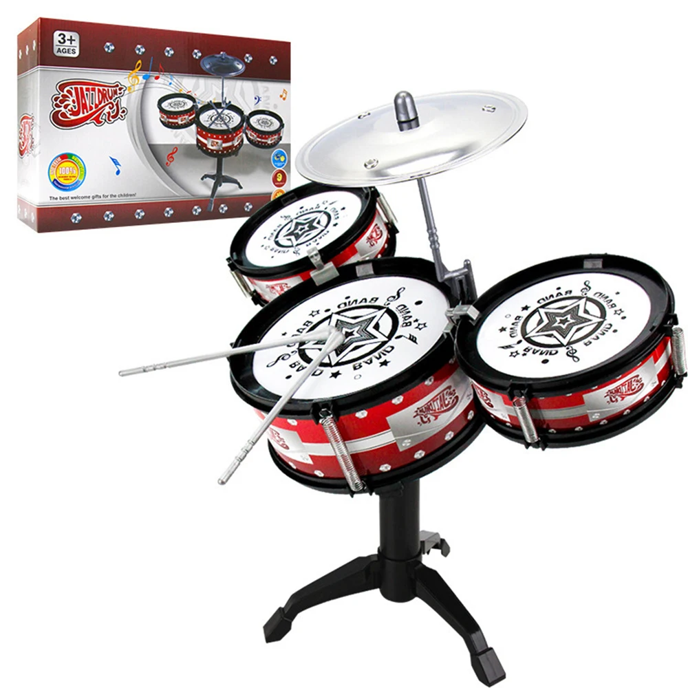 Children Jazz Drum Toy Cymbal Sticks Rock Set Musical Hand Drum Kids ...
