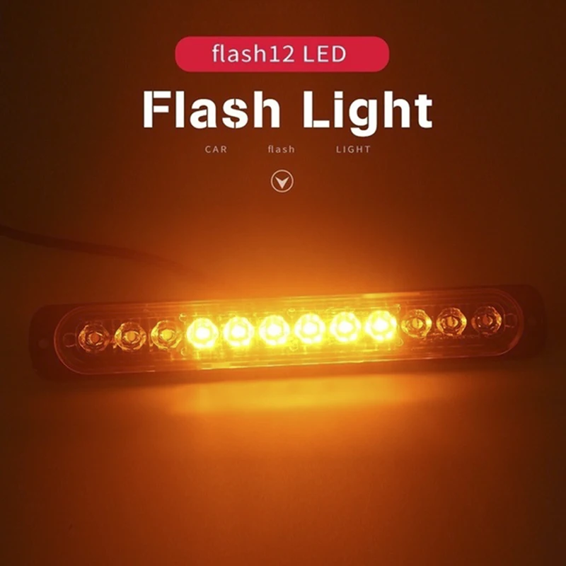LED Brake running water turn signal tail light 12 Amber White Strobe ...